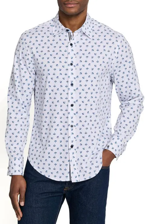 BROOKLYN BRIGADE Long Sleeve Performance Shirt - White/blue