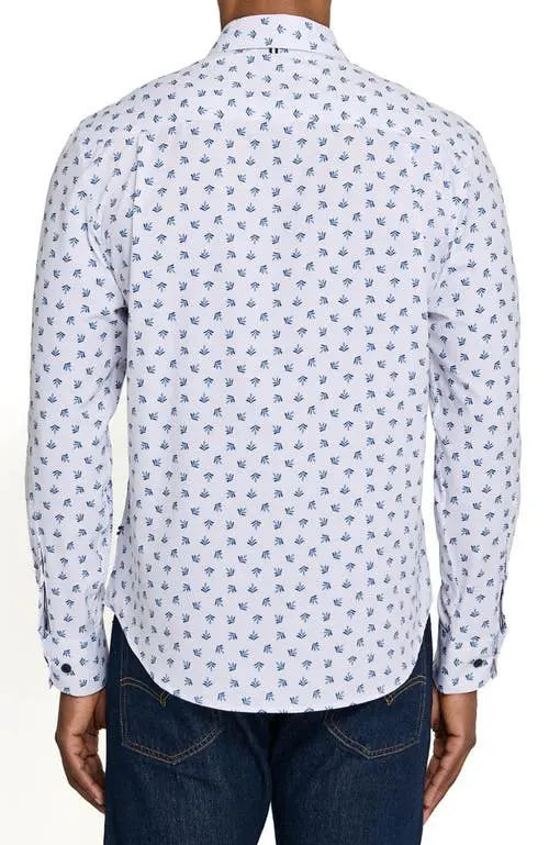 BROOKLYN BRIGADE Long Sleeve Performance Shirt - White/blue