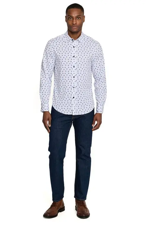 BROOKLYN BRIGADE Long Sleeve Performance Shirt - White/blue