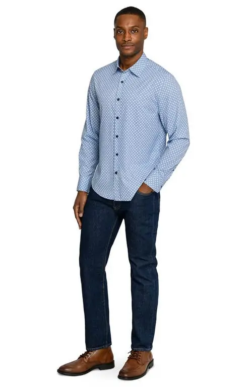 BROOKLYN BRIGADE Courtyard Mosiac Long Sleeve Performance Shirt - Navy/blue