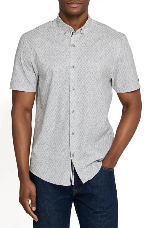 BROOKLYN BRIGADE Prospect Shell Short Sleeve Button Down Performance Shirt - Sage
