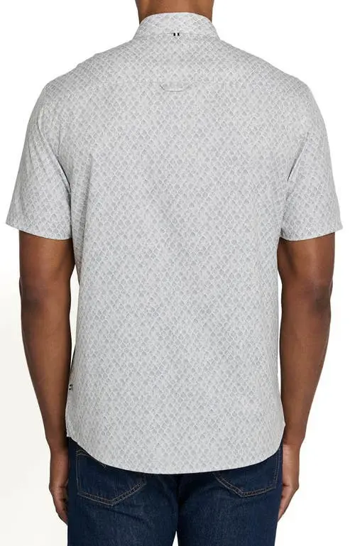 BROOKLYN BRIGADE Prospect Shell Short Sleeve Button Down Performance Shirt - Sage