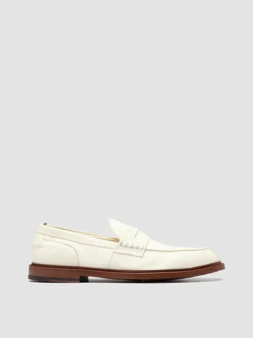 Officine Creative Leather Penny Loafers - White