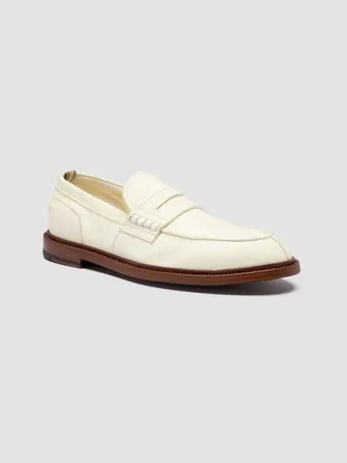 Officine Creative Leather Penny Loafers - White
