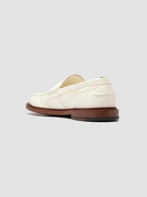 Officine Creative Leather Penny Loafers - White