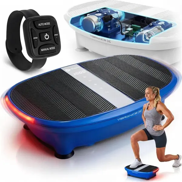 LIFEPRO Vibration Plate For Lymphatic Drainage Vibrat With Led Indicator Whole Body Vibrating Plate Exercise Machine - Blue