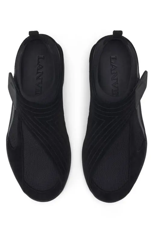 LANVIN Lnv1 Knit And Suede Sneakers - Black/black
