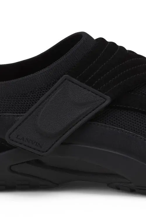 LANVIN Lnv1 Knit And Suede Sneakers - Black/black
