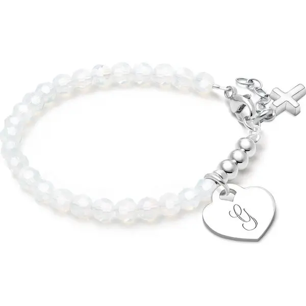 TINY BLESSINGS Signature Crystal With Cross Bracelet - Silver - G