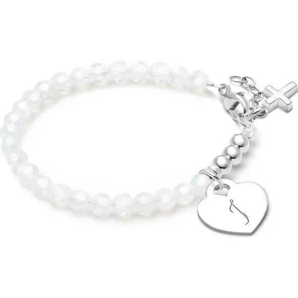 TINY BLESSINGS Signature White Crystal With Cross Bracelet - Sterling Silver