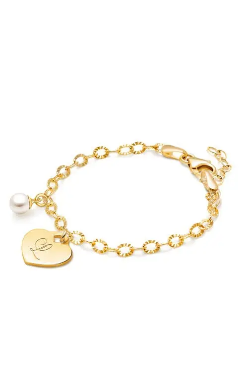 TINY BLESSINGS 14k Gold Classic Charm Bracelet & Engraved Initial " Bracelet - 14k Gold - L