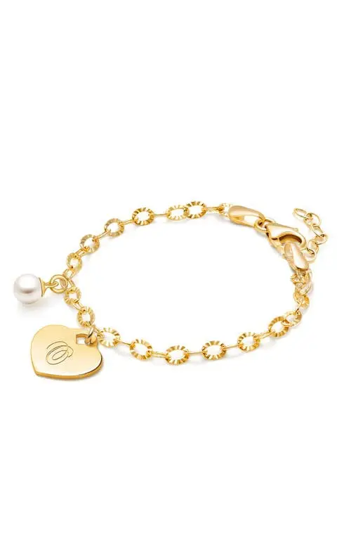 TINY BLESSINGS 14k Gold Classic Charm Bracelet & Engraved Initial " Bracelet - 14k Gold - O
