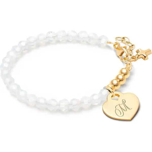 TINY BLESSINGS 14k Gold Signature White Crystal With Cross " Bracelet - 14k Gold - M