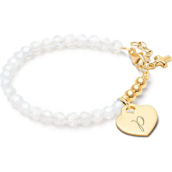TINY BLESSINGS 14k Gold Signature White Crystal With Cross " Bracelet - 14k Gold - P