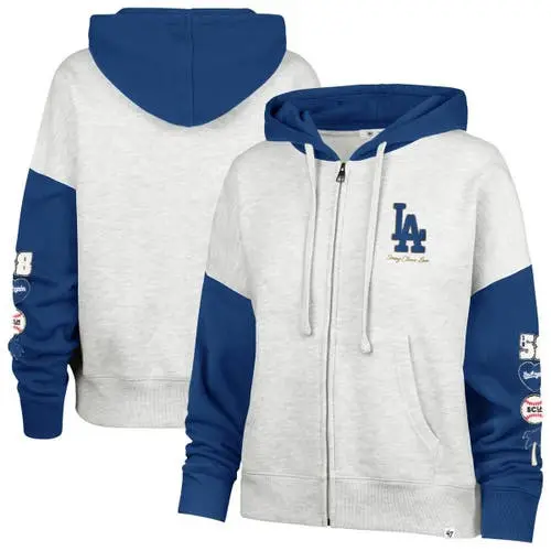 STONEY CLOVER LANE X '47 Color Block Full-zip Hoodie - Heather Gray