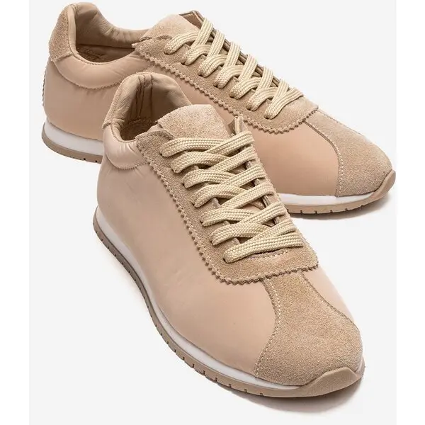 FOREVER & ALWAYS SHOES Unica Leather Sport Sneakers - Beige