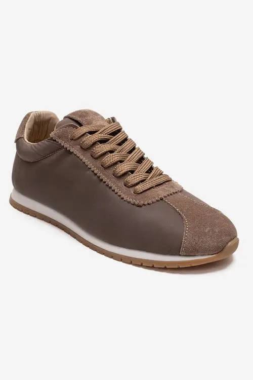FOREVER & ALWAYS SHOES Unica Leather Sport Sneakers - Mink