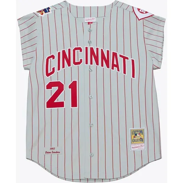 Mitchell & Ness Deion Sanders Cincinnati Reds 1997 Authentic Jersey - Gray