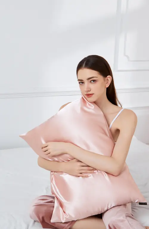 LUCE Silky Satin Pillowcases + Hair Towel Wrap - Pink