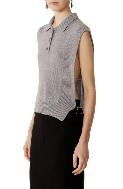 LANVIN Sleeveless Cashmere Sweater - Light Grey