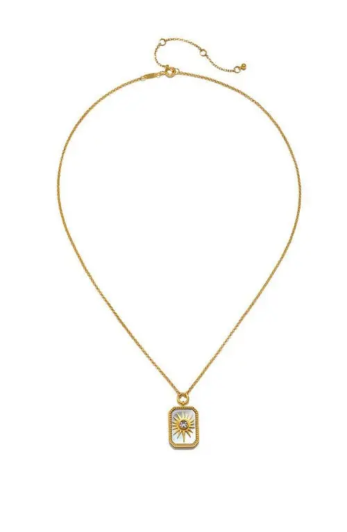 SATYA JEWELRY Returning Light Mother Of Pearl Sun Necklace - Gold
