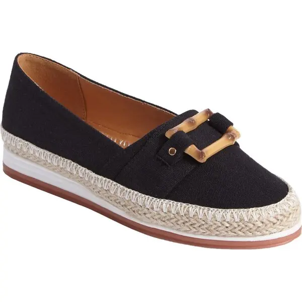 COMFORTVIEW The Lorelai Slip On Flat With Faux Buckle Detail - Black