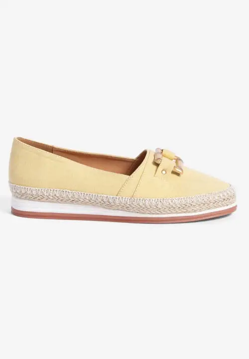 COMFORTVIEW The Lorelai Slip On Flat With Faux Buckle Detail - Yellow