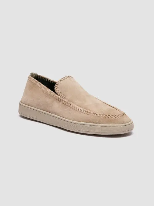 Officine Creative Herbie 011 Suede Loafers - Camel