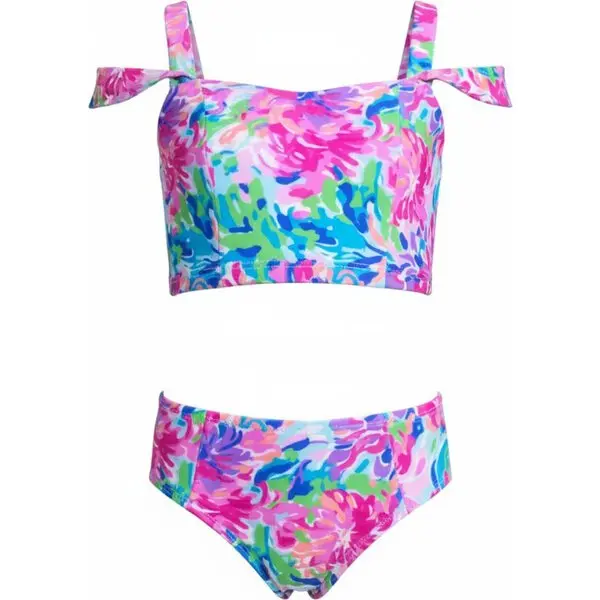 MIA BELLE GIRLS Tropical Bloom Two-piece Swimsuit - Pink