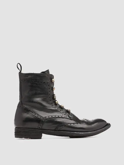 Officine Creative Lexikon 131 Leather Brogue Ankle Boots - Black