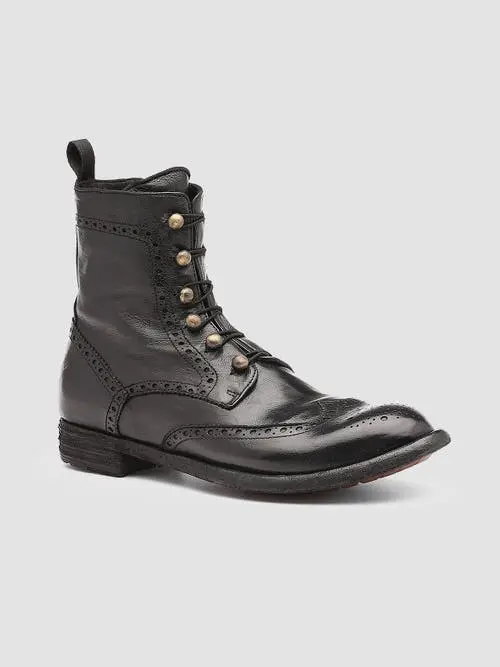 Officine Creative Lexikon 131 Leather Brogue Ankle Boots - Black