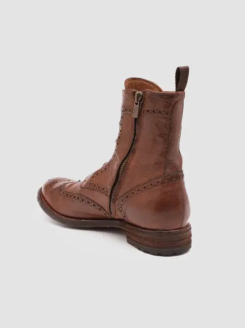 Officine Creative Lexikon 131 Leather Brogue Ankle Boots - Brown