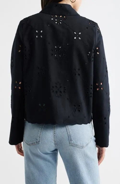 Caslon Eyelet Lace Jacket - Black