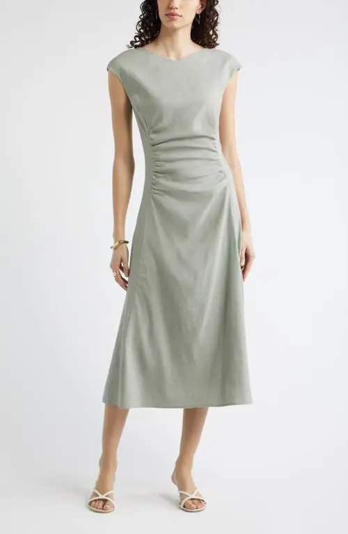 Nordstrom Cotton Blend Wrap Dress - Green Chaparral