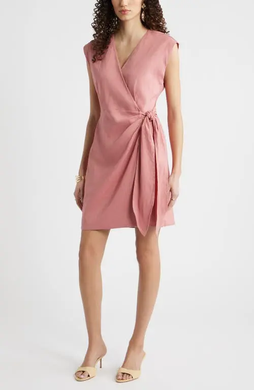 Nordstrom Cotton Blend Wrap Dress - Pink Compact