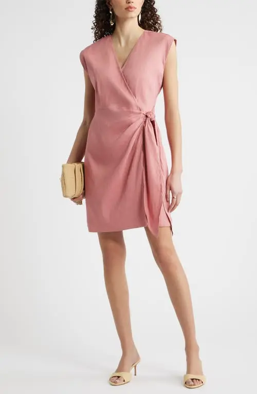 Nordstrom Linen Blend Wrap Dress