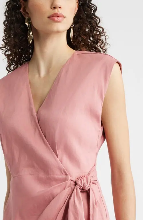 Nordstrom Linen Blend Wrap Dress
