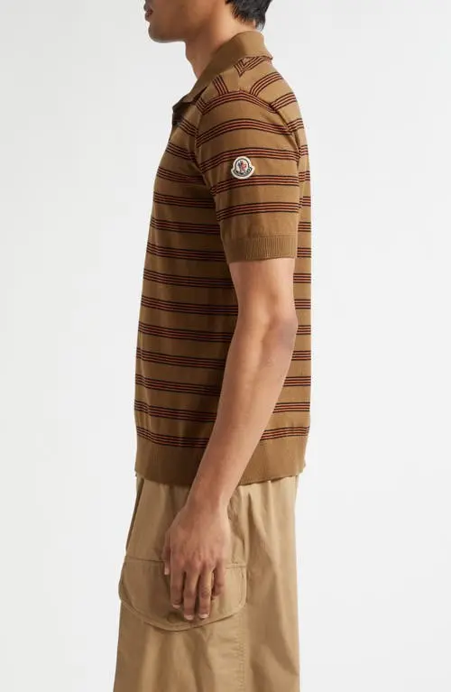 Moncler Stripe Logo Patch Polo