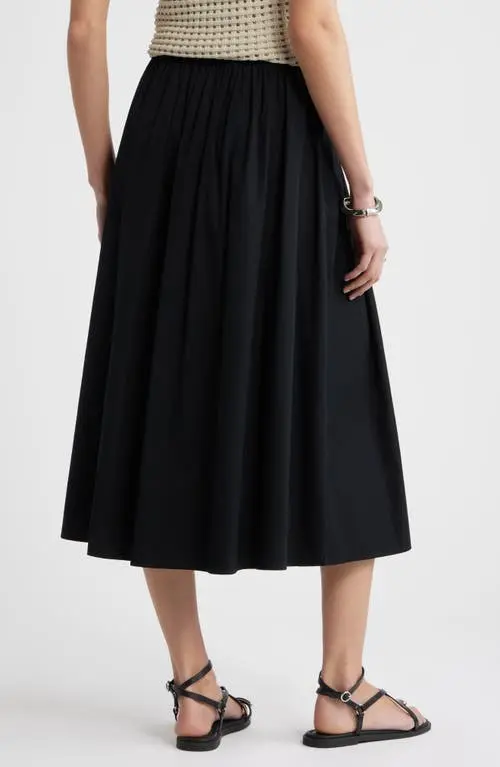 Nordstrom Pleated Cotton Poplin Midi Skirt