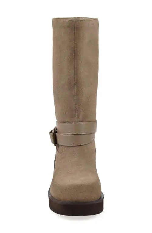 CANDIE'S Crib Block Heel Boot - Beige