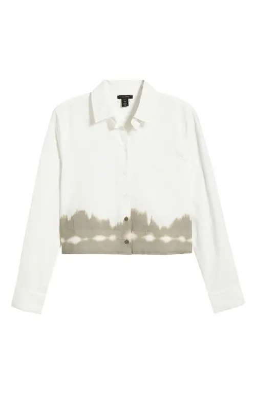 Halogen Cropped Button-up Top - Warm Ash