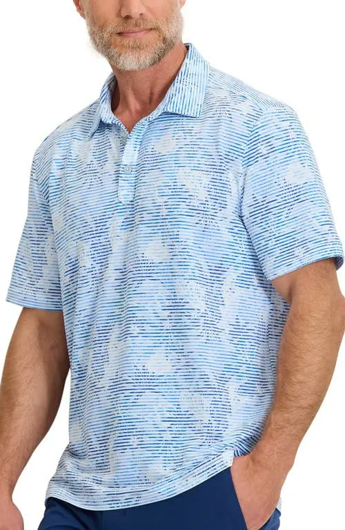 Tommy Bahama Costa Wave Palm Azul Seersucker Stripe Islandzone® Polo - Blue Vault