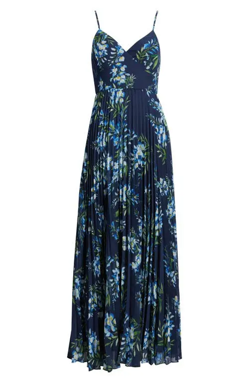Julia Jordan Floral Pleated Gown