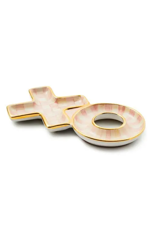 MACKENZIE-CHILDS Check Xo Dish - Rosy