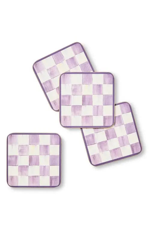 MACKENZIE-CHILDS Set Of 4 Check Cork Back Coasters