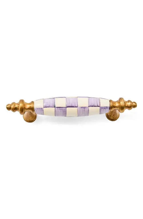 MACKENZIE-CHILDS Check Brass Drawer Pull - Violet