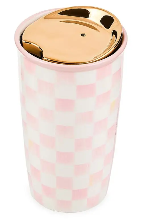 MACKENZIE-CHILDS Check Travel Cup - Rosy