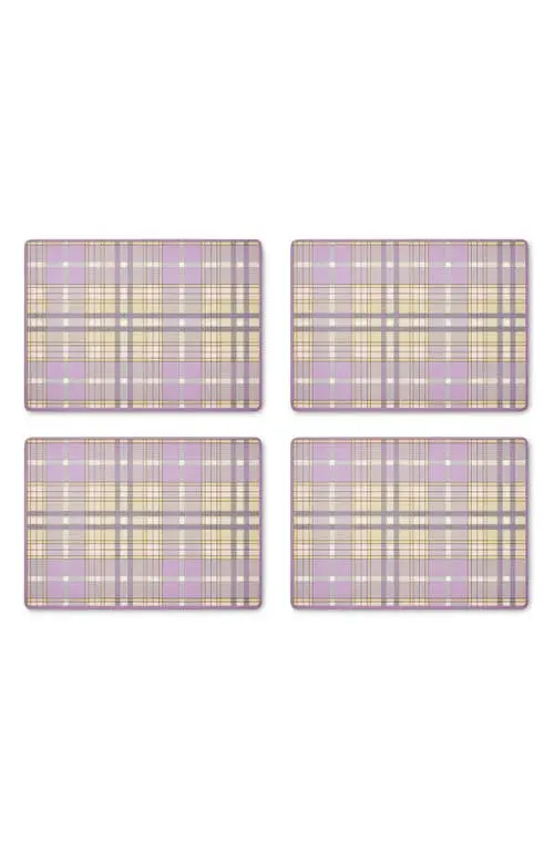 MACKENZIE-CHILDS Set Of 4 Tartan Check Cork Back Placemats - Violet