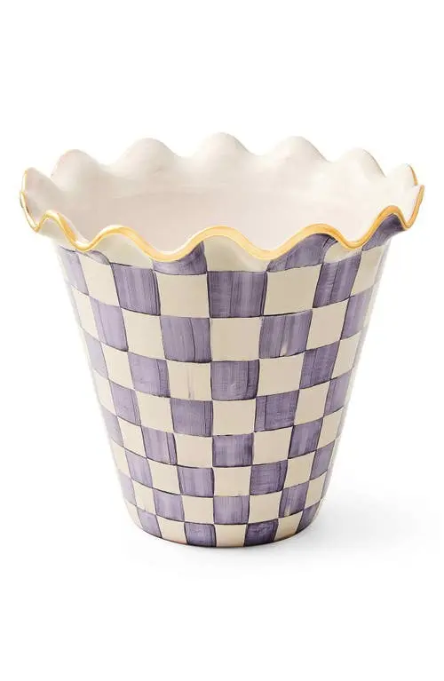 MACKENZIE-CHILDS Check Jumbo Ceramic Garden Pot - Violet
