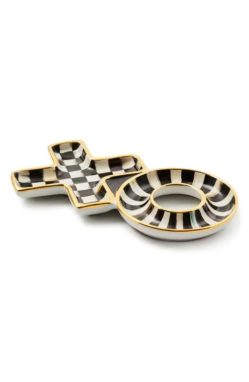 MACKENZIE-CHILDS Courtly Check Xo Dish - Black